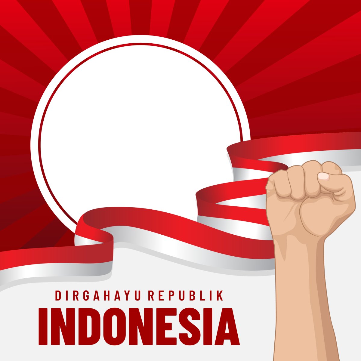 Twibbon Hari Kemerdekaan Indonesia Generik Bingkai Bulat, Bendera Dan ...