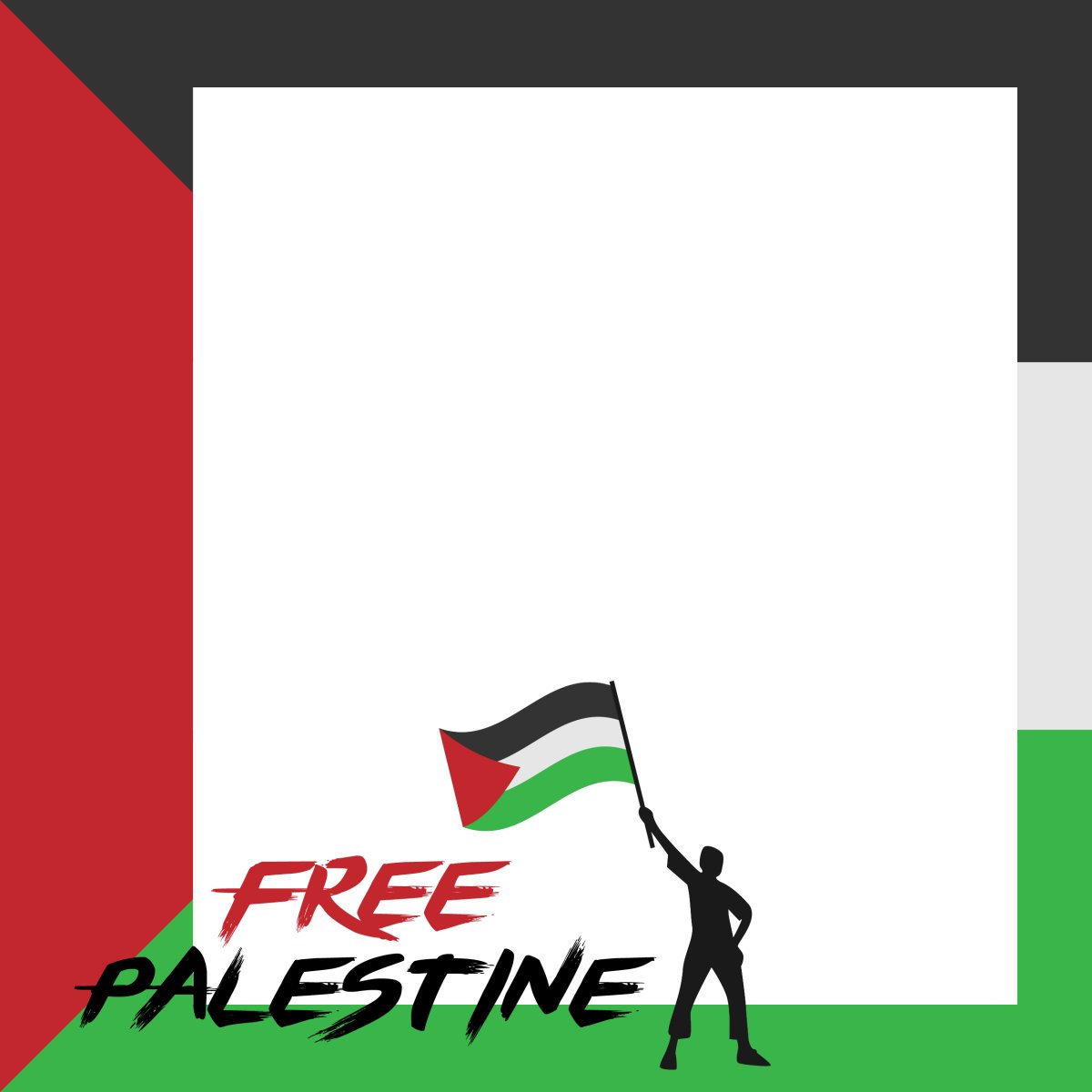 Free Palestine with Men Holding Flag | Create Twibbon For Free