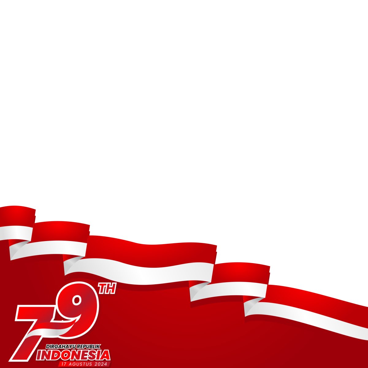 HUT RI Ke 79 Tahun 2024 Dengan Rangka Bendera Bawah | Buat Twibbon Gratis