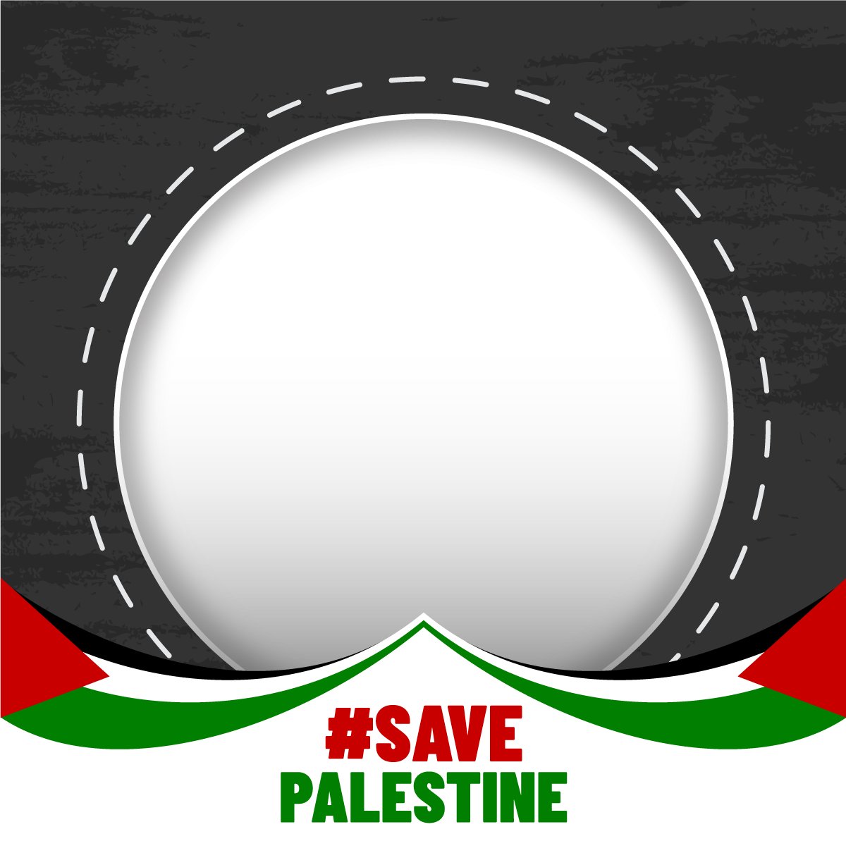 Save Palestine Dark Top Frame and Flag | Create Twibbon For Free