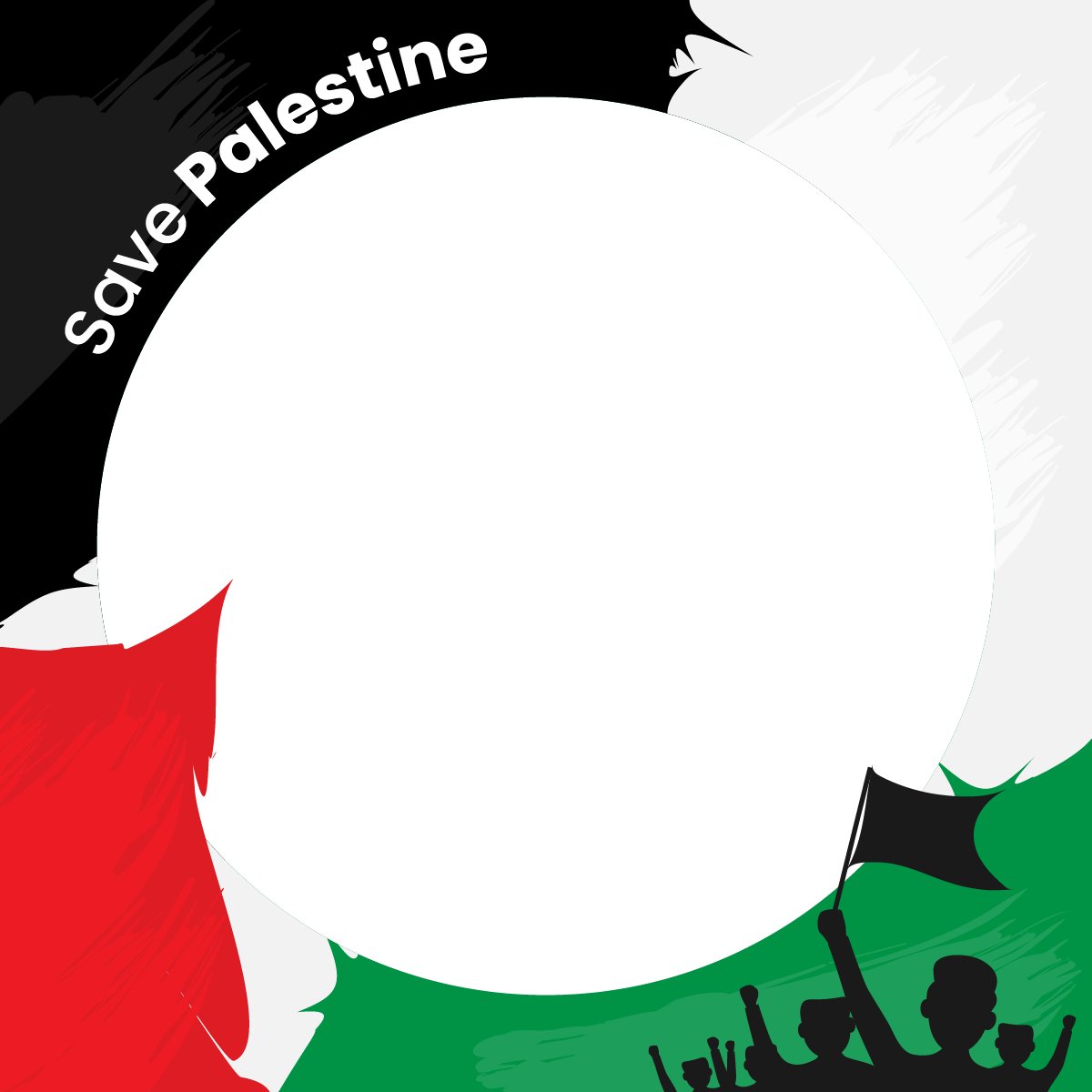 Save Palestine Round Frame Flag | Create Twibbon For Free